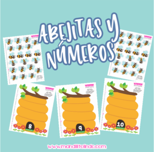 Actividades para preescolar - Abejitas y números - Mandilito Lindo